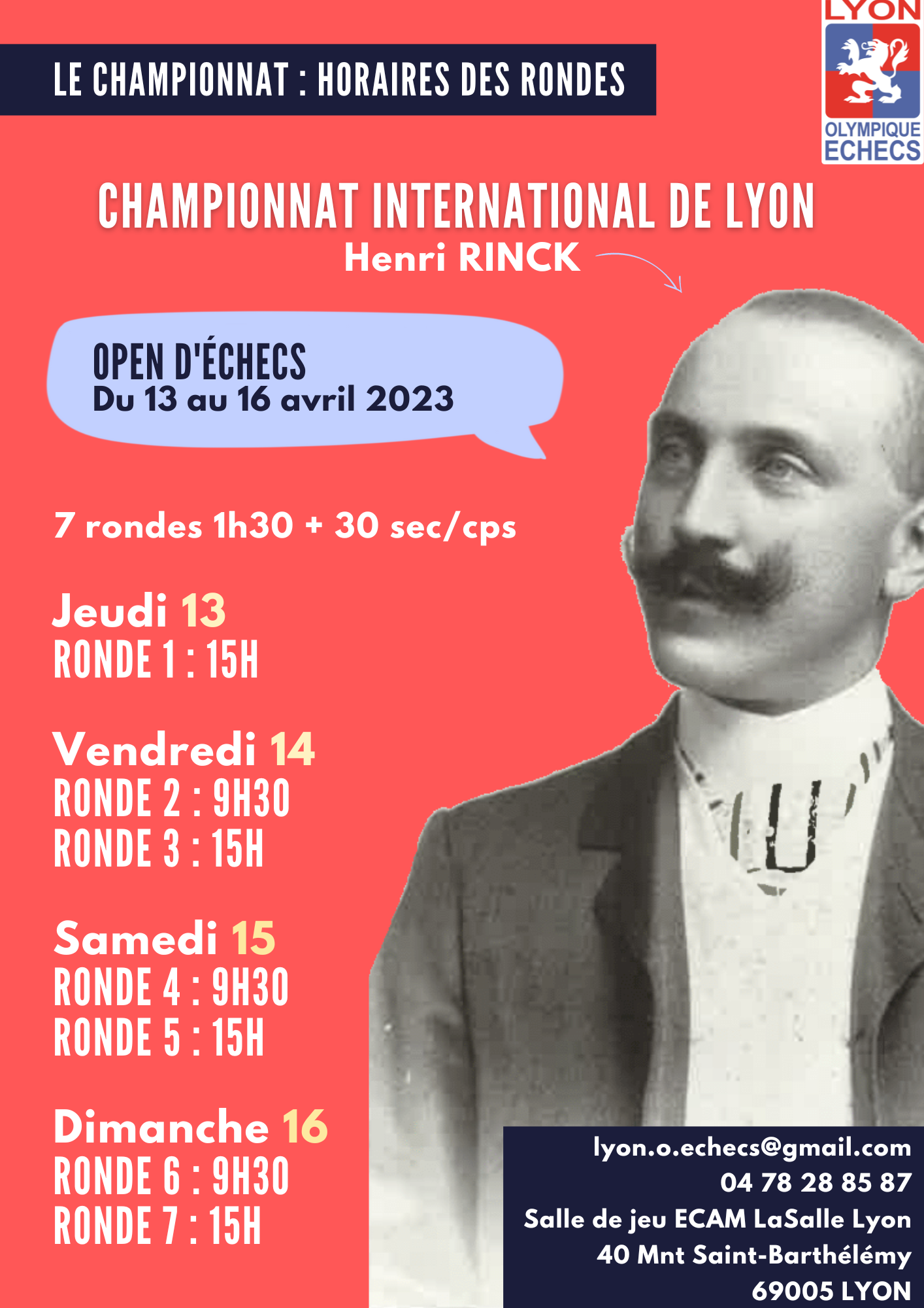 Lyon, avril 2023, trois tournois à normes de Grands Maîtres et Maîtres ! – Lyon Olympique Echecs