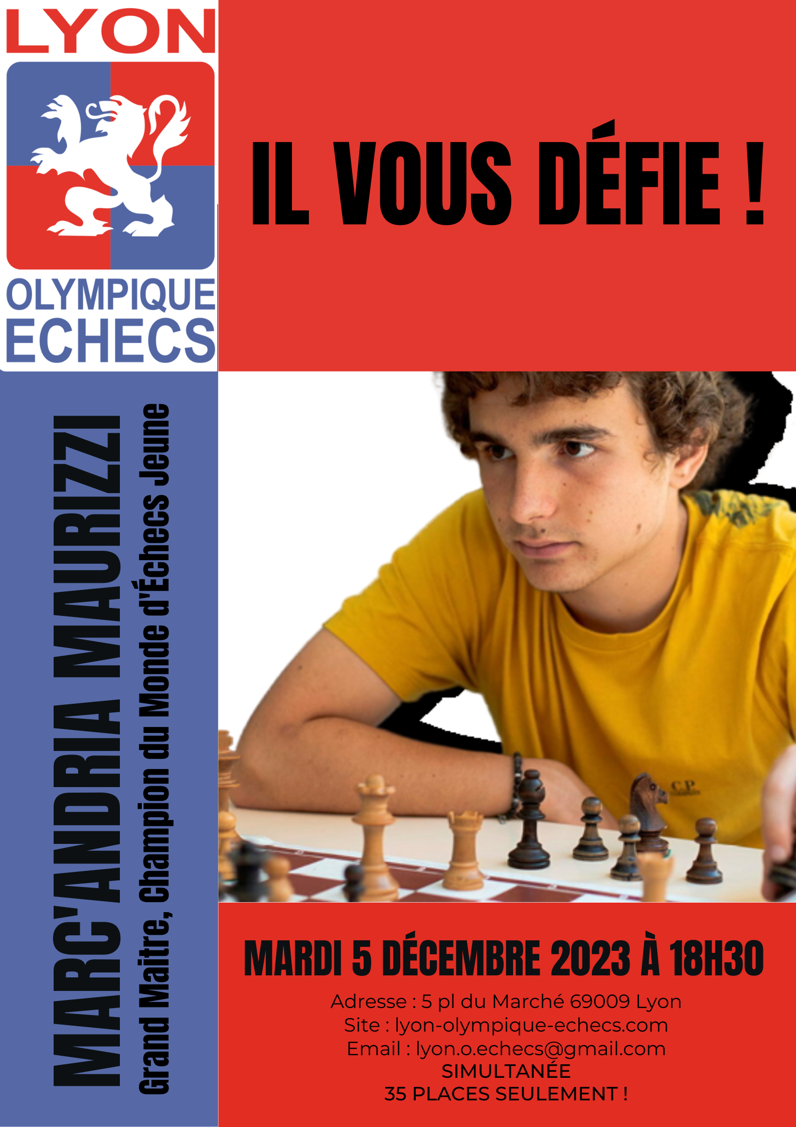 Simultanées du nouveau Champion du Monde Junior, le GMI, Marc’Andria MAURIZZI ! – Lyon Olympique ...