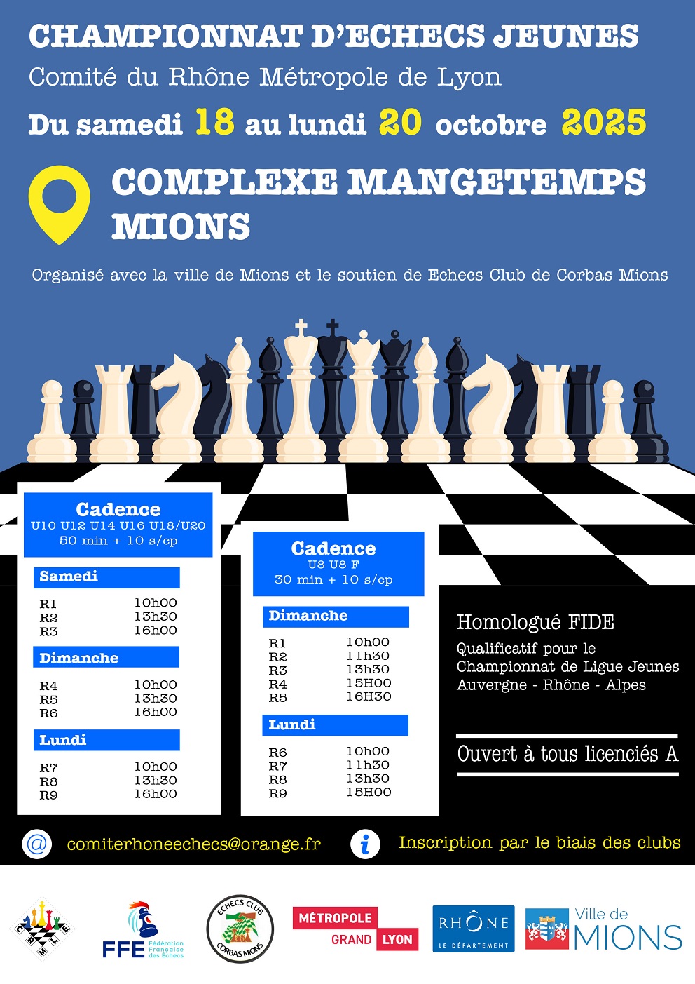 Championnats du Rhône jeunes 2025 à Mions – Lyon Olympique Echecs